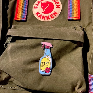 TERF Repellent Enamel Pin | Trans Rights Pride Badge - Etsy