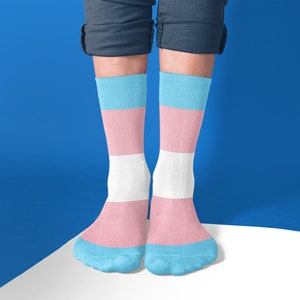 Transgender Pride Flag Socks | LGBTQ Gifts | Queer Pride | Genderqueer ...