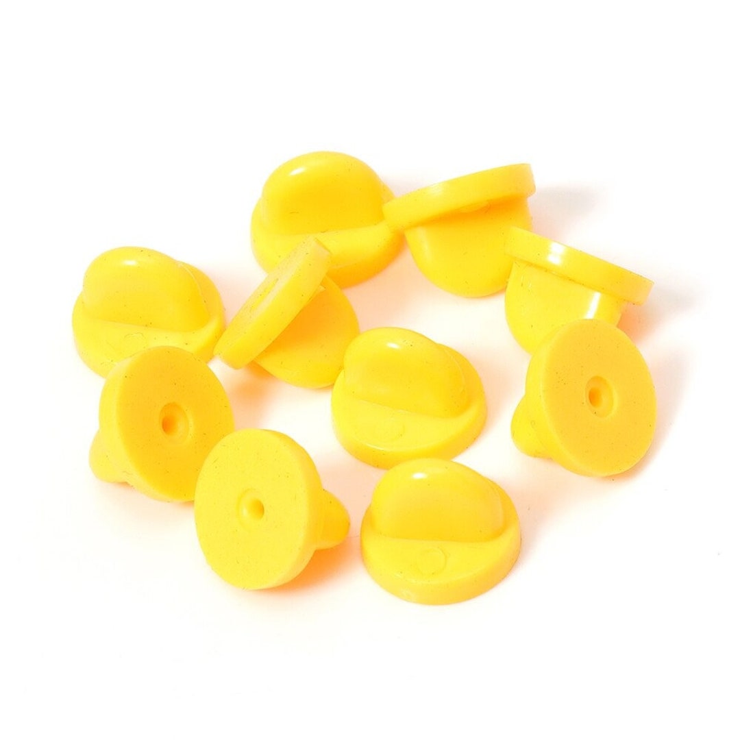 Gelbe Gummi Pin Backs 10er Pack 50 100 | Emaille Pin Clutch ...