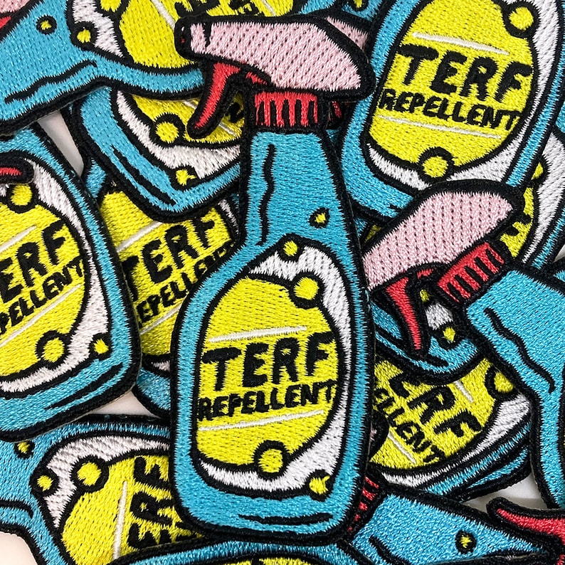 TERF Repellent Iron on Patch | Trans Rights Embroidered Patch | Queer ...