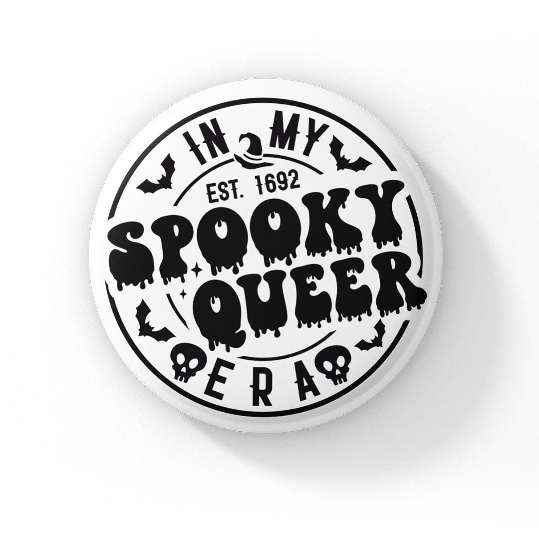 Spooky Queer Era Halloween Pride Badge - Handmade Button - Etsy