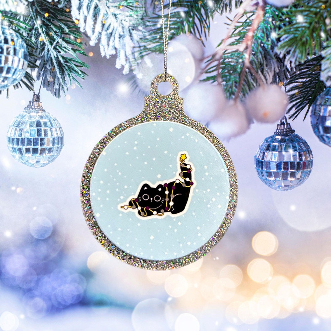 Asexual Christmas Tree Bauble| Subtle Ace Pride Cat Xmas Ornament - Etsy