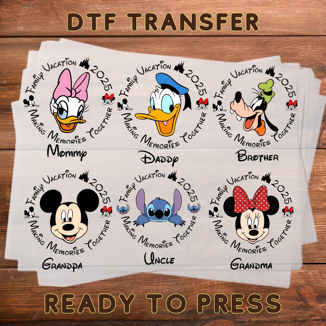 Custom Disney Trip 2025 Dtf Transfer, Disney Family Matching Dtf ...