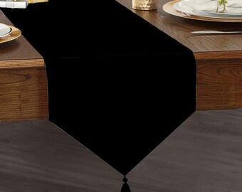 Black Table Runner - Etsy