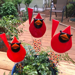 Whimsical Cardinal Plant Stake - Etsy