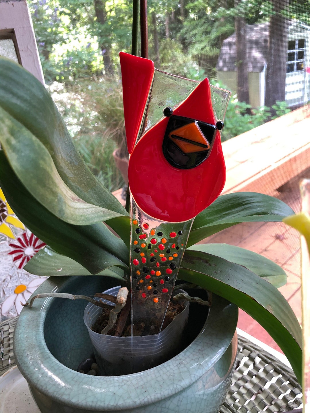 Whimsical Cardinal Plant Stake - Etsy