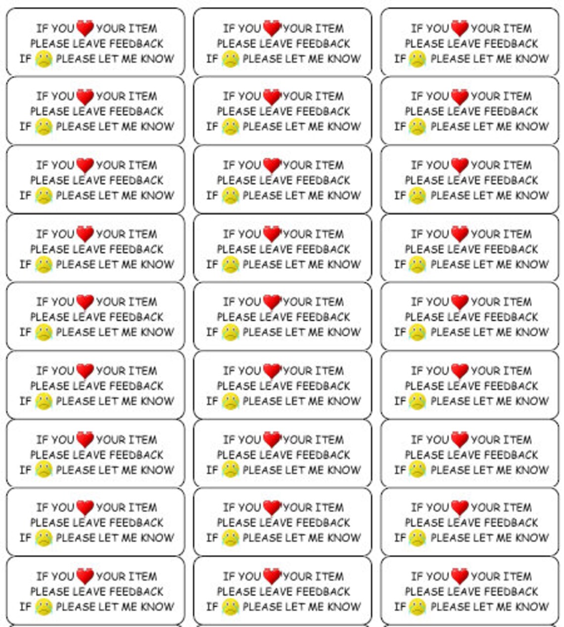 Feedback Labels Feedback Stickers | Etsy