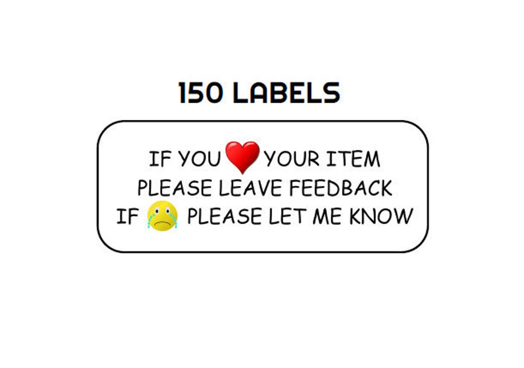 Feedback Labels Feedback Stickers - Etsy