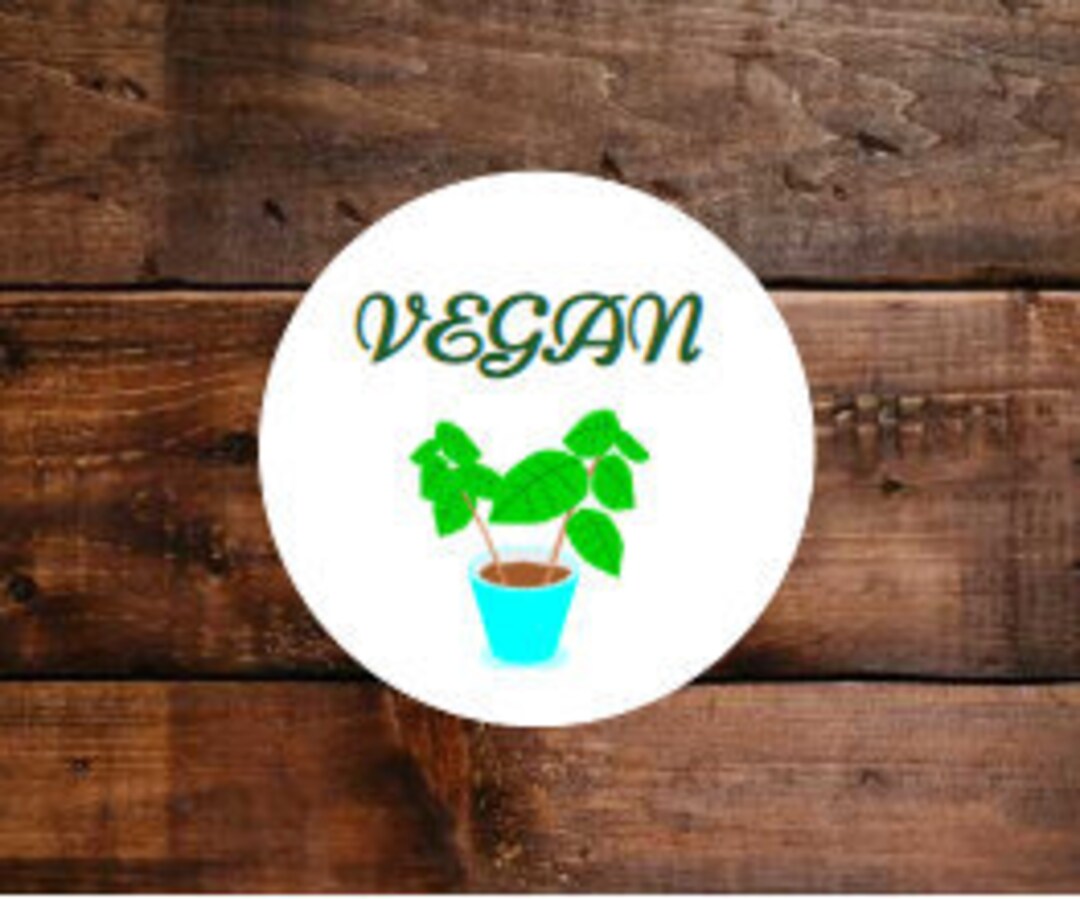 Vegan Labels Vegan Stickers Tags 1.5 in Round Packaging Free Shipping ...