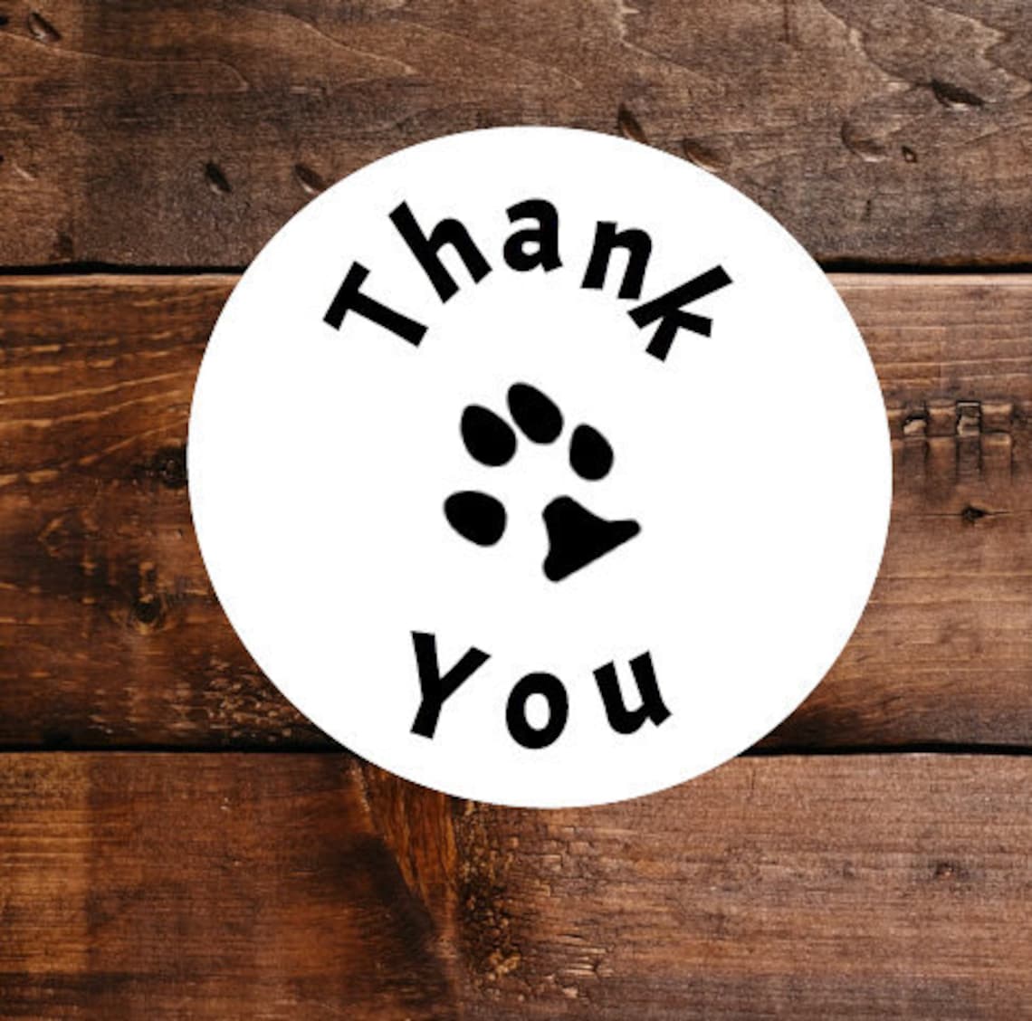 Thank You Stickers Labels Pet Paw Print Round Pet Treats Round - Etsy