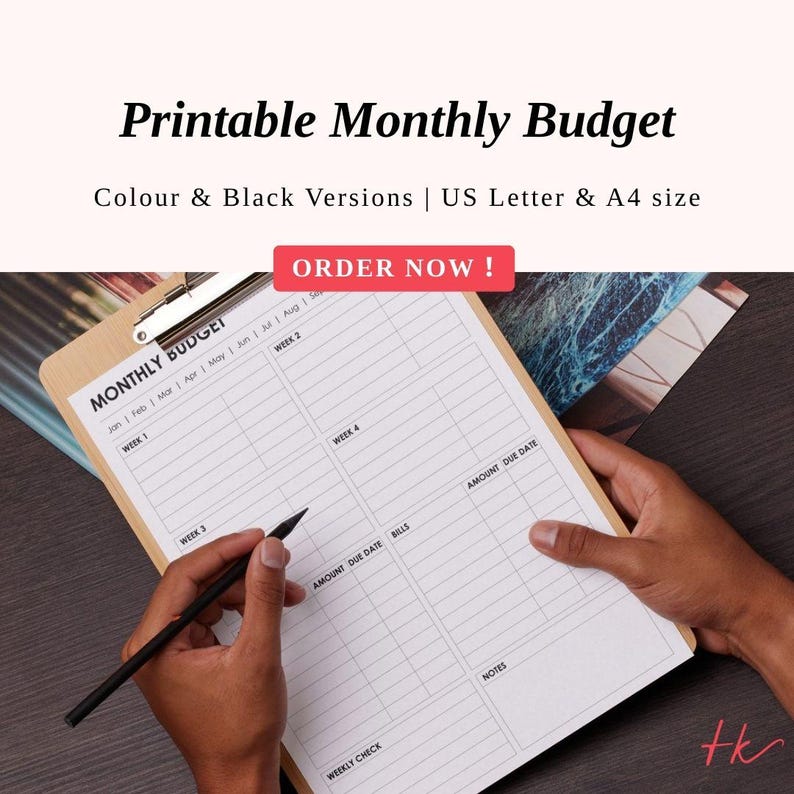 Printable Budget Planner: Income, Expense, & Paycheck Tracker (PDF ...