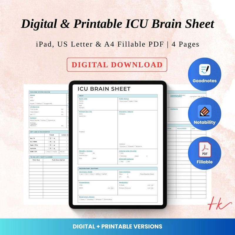 Icu One Pager - Etsy