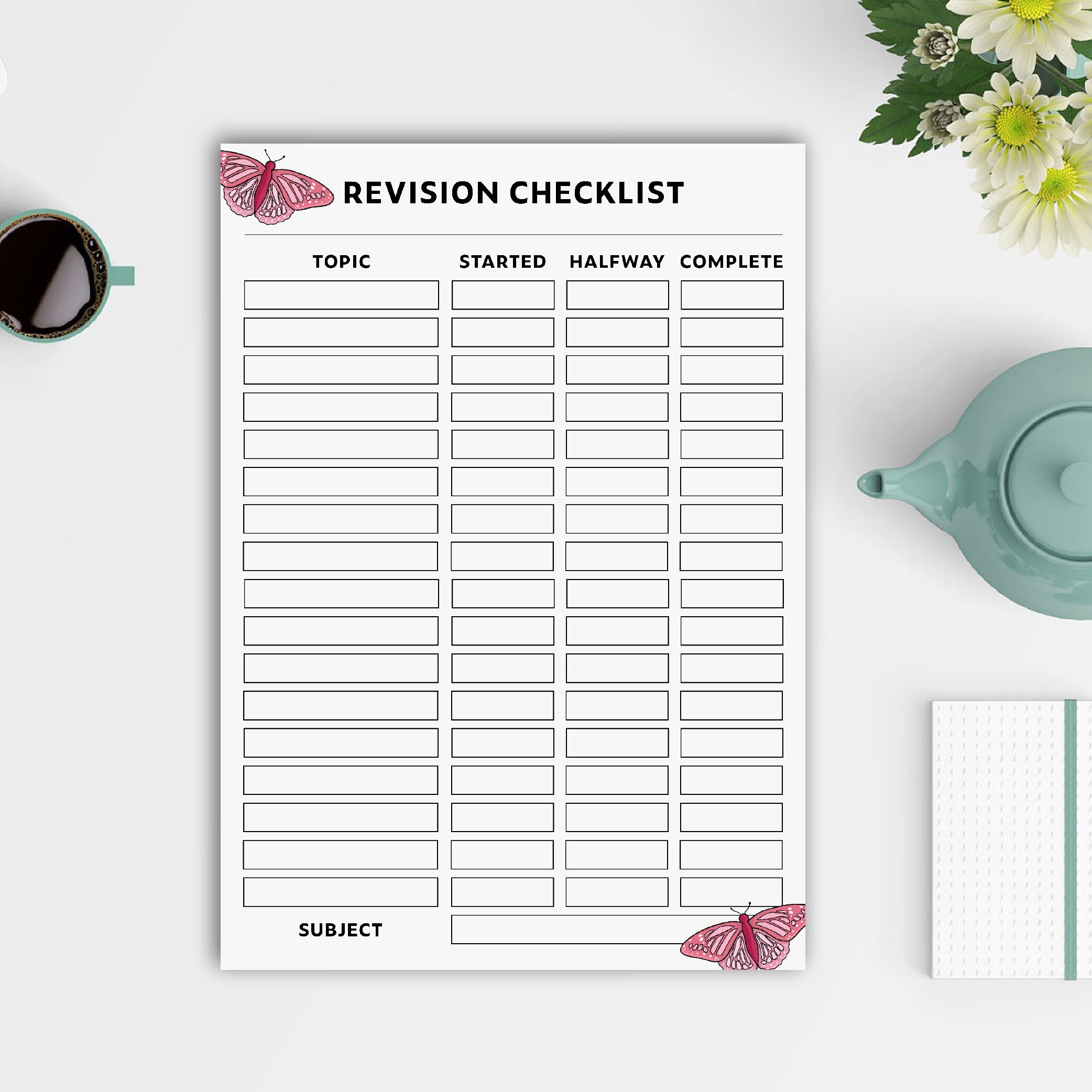 Study and Revision Pack // Printable Template Instant Digital - Etsy UK