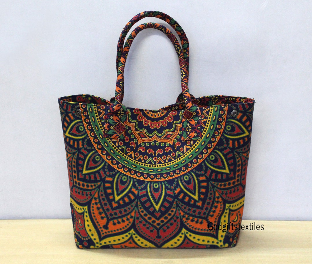 New Woman Cotton Handbag Multi Mandala Tote Bag New Indian Handmade ...