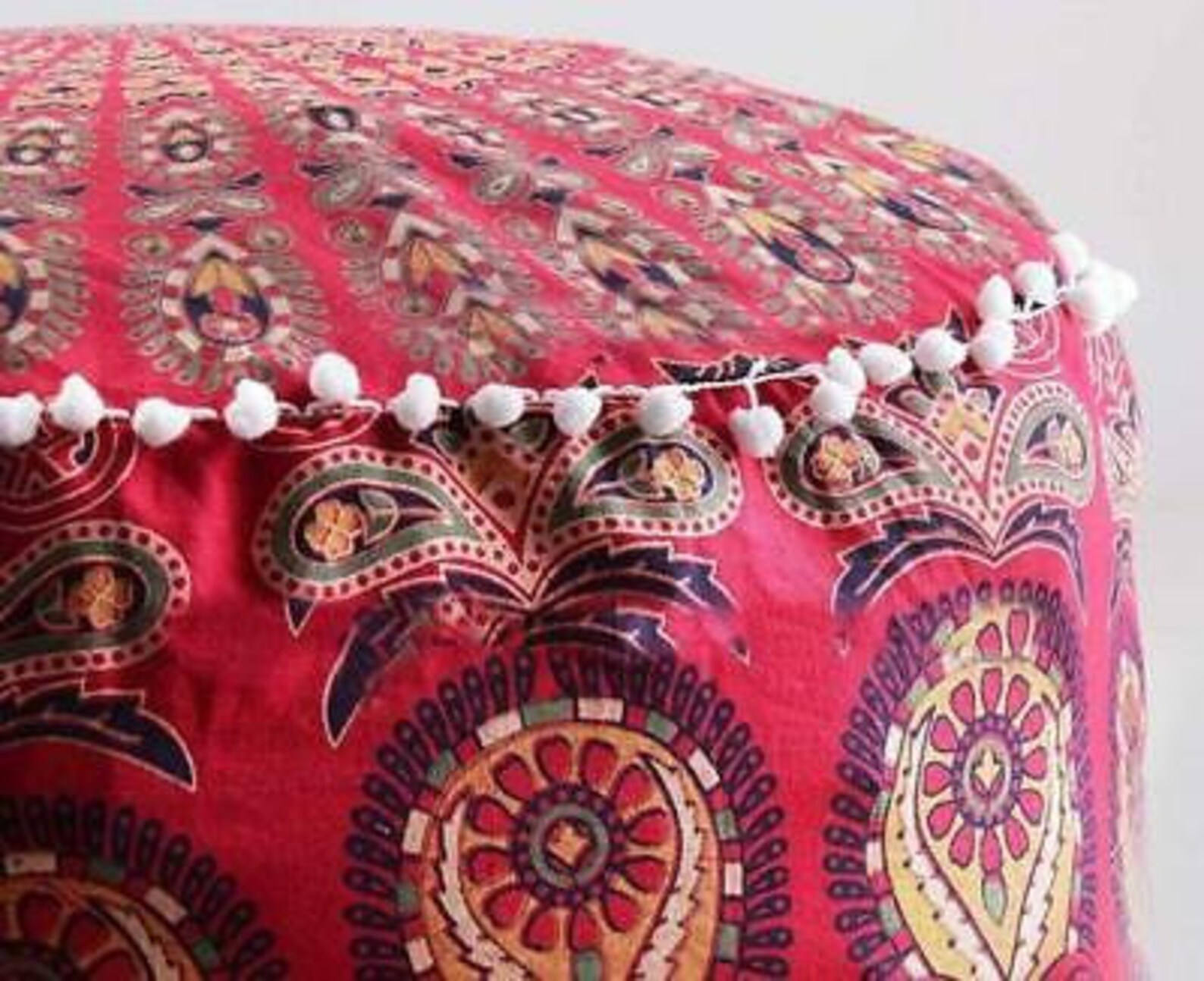 Peacock Style Art Print Pouffy Cover RED OTTOMAN COVERS All Size ...