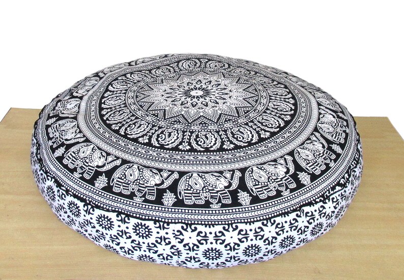 35 Indian Mandala Round Decorative Large Cushion Cover | Etsy