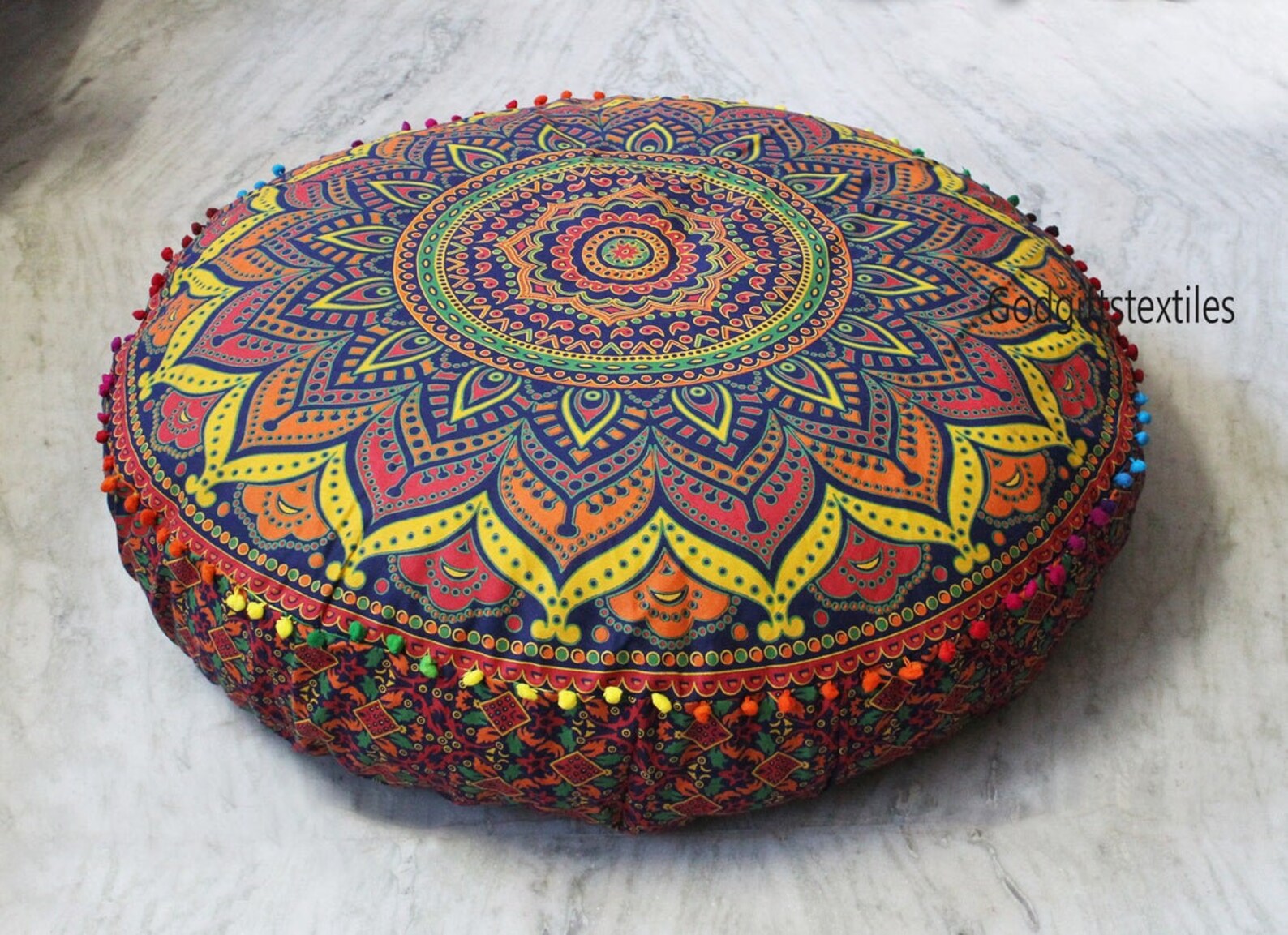 New 35 Large Round Cushion Cover Decorative Pillows Covers Multi Color ...