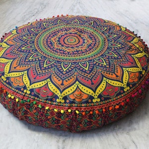 New 35 Large Round Cushion Cover Decorative Pillows Covers Multi Color ...
