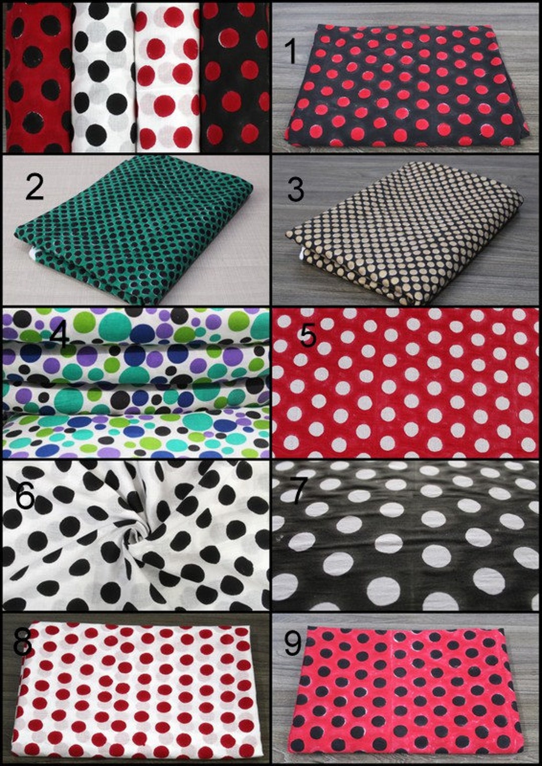 ALL Polka DOT Printed Cotton Fabric by the Yards Fabric, Luxury Cotton ...