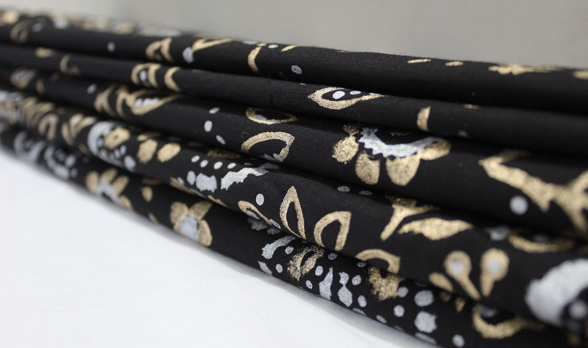 Clothes Crafts Cotton Fabric Silver Gold Floral Indian Hand | Etsy