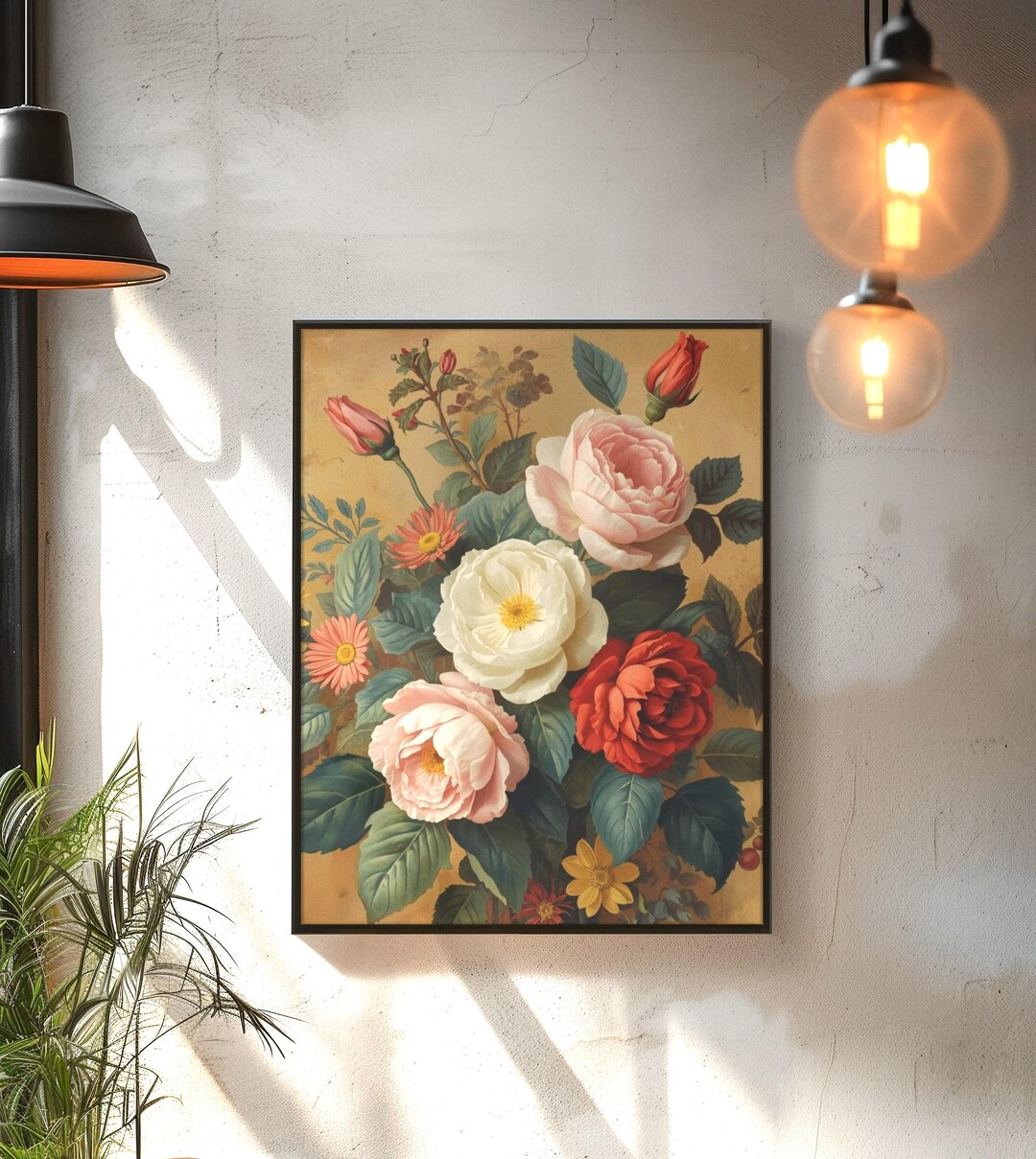 Retro Flower Poster, Retro Flowers, Vintage Flower Print, Flower ...