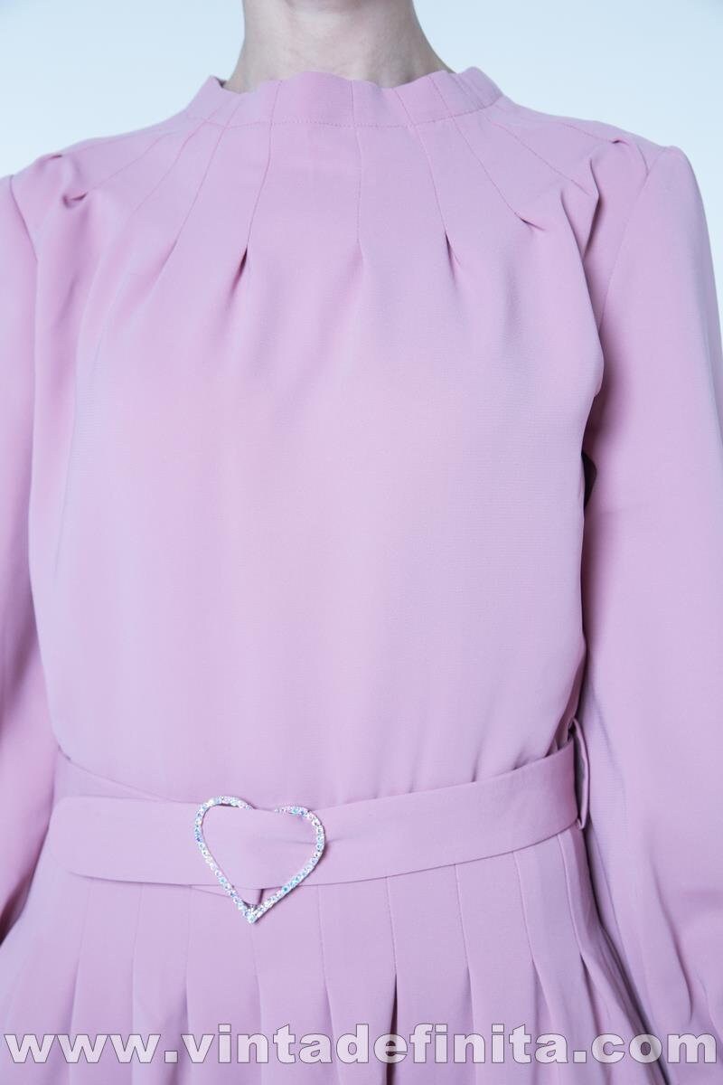 Dress CHERRIE in Delicate Ash Rose Colour - Inspired by 1970s Fashion ...