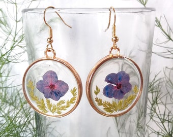 Pressed Flower Earring Resin Jewellery Real Flower Jewelry | Etsy