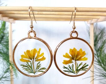Pressed Flower Earring Resin Jewellery Real Flower Jewelry | Etsy