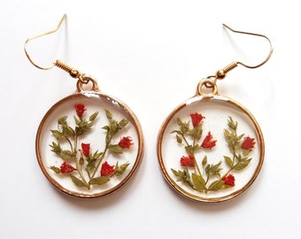 Pressed Flower Earring Resin Jewellery Real Flower Jewelry | Etsy