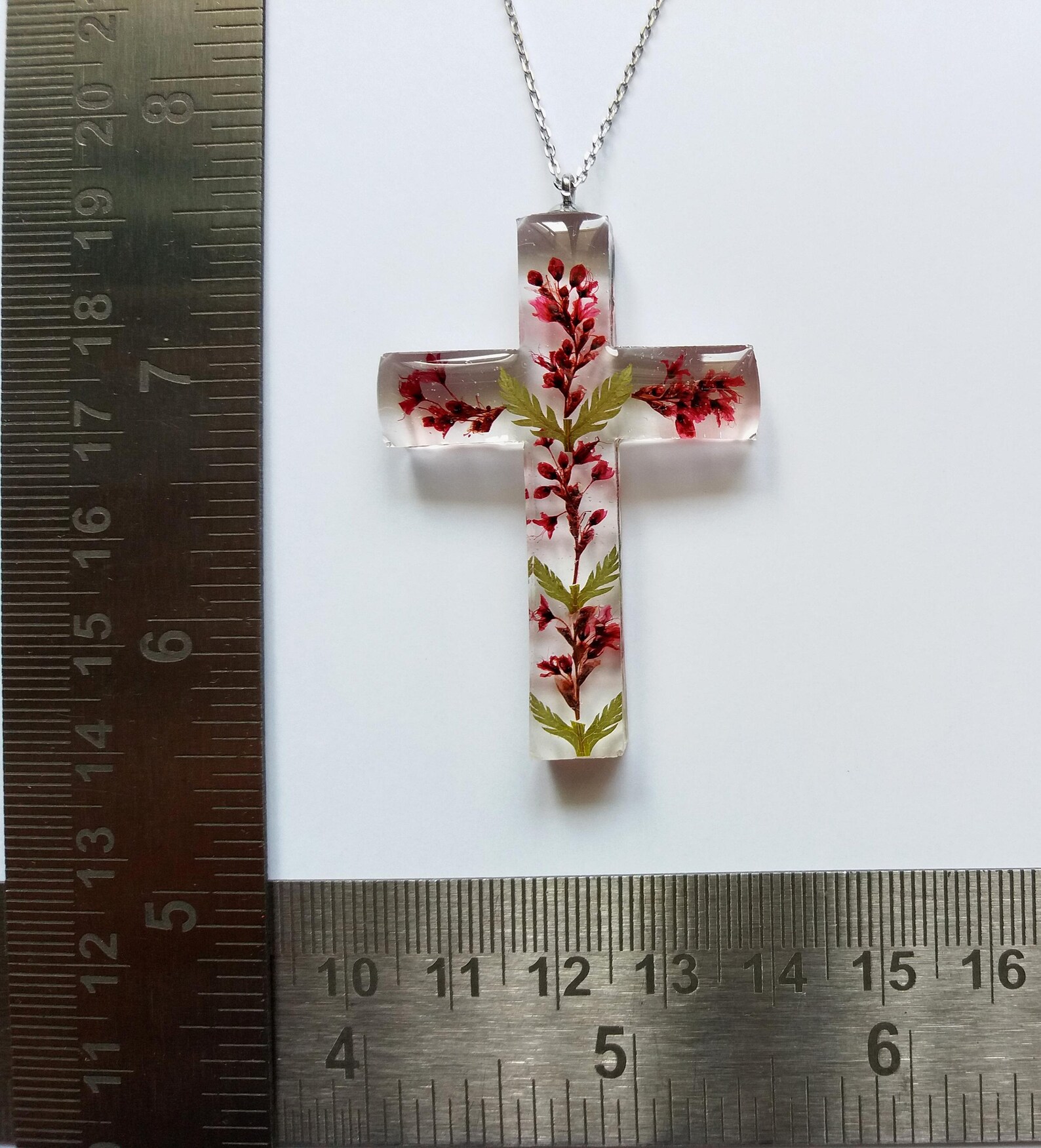 Pressed Flower Cross Real Flower Jewellery Botanical Flower | Etsy