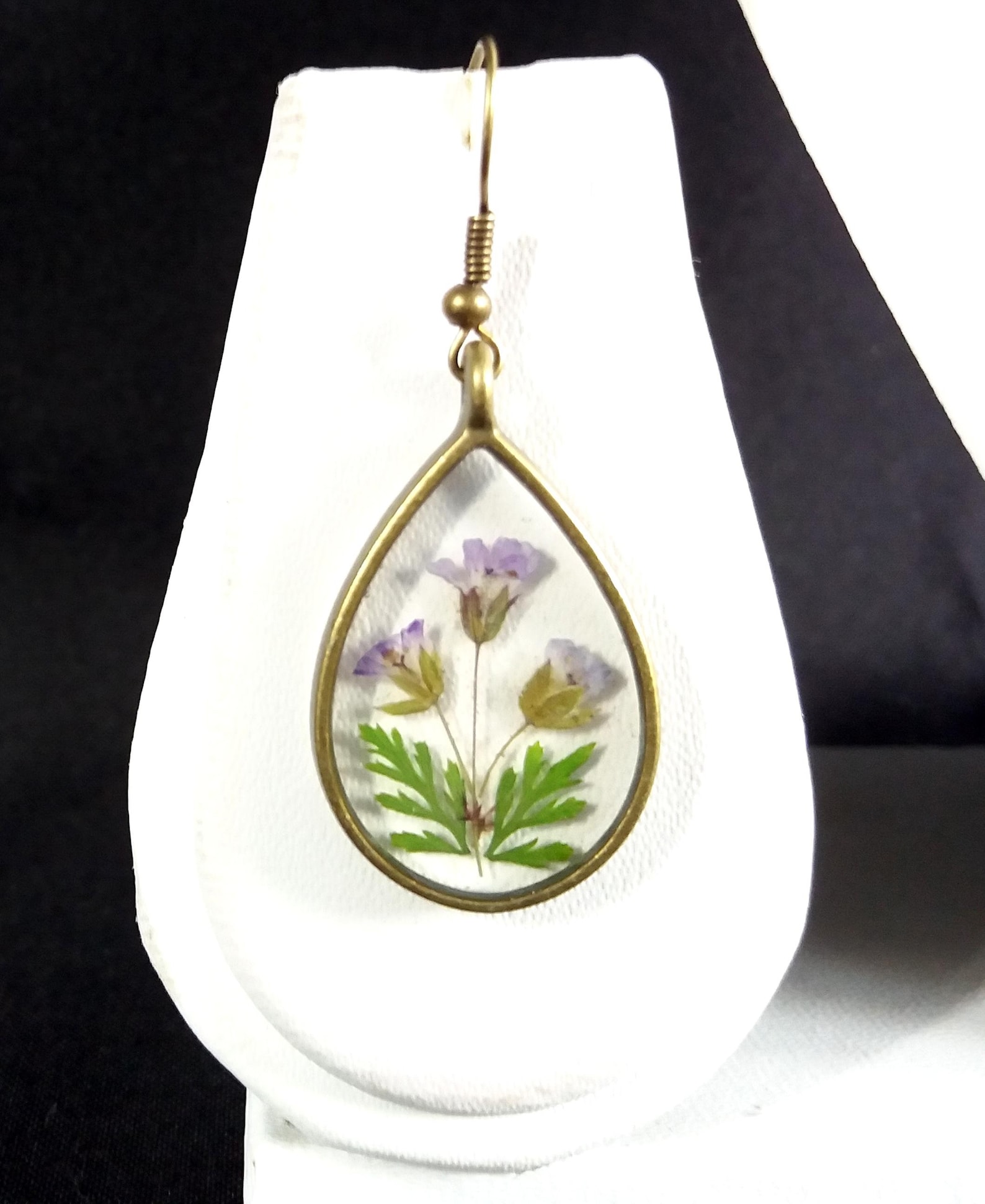 Botanical Earrings Pressed Flower Earrings Flower Resin | Etsy