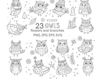 Clip Art Owls | Etsy