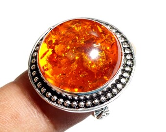 Orange gemstone ring | Etsy