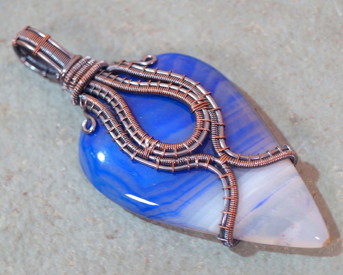 Agate Gemstone Pendant Copper Wire Jewellery Brand New Pendant Agate ...
