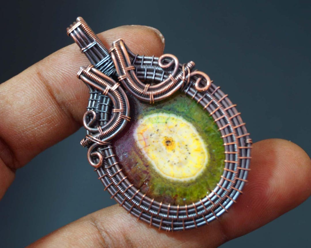 Black Copper Wire With Rainbow Stone Jewelry Multi Color Solar Quartz ...