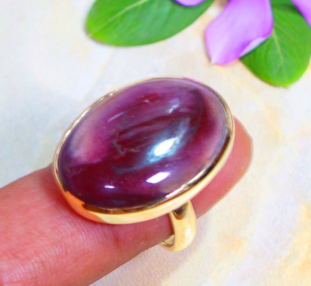 Mookaite Jasper Ring Size 8.1/2 Us Gemstone Jewelry Unique Style ...
