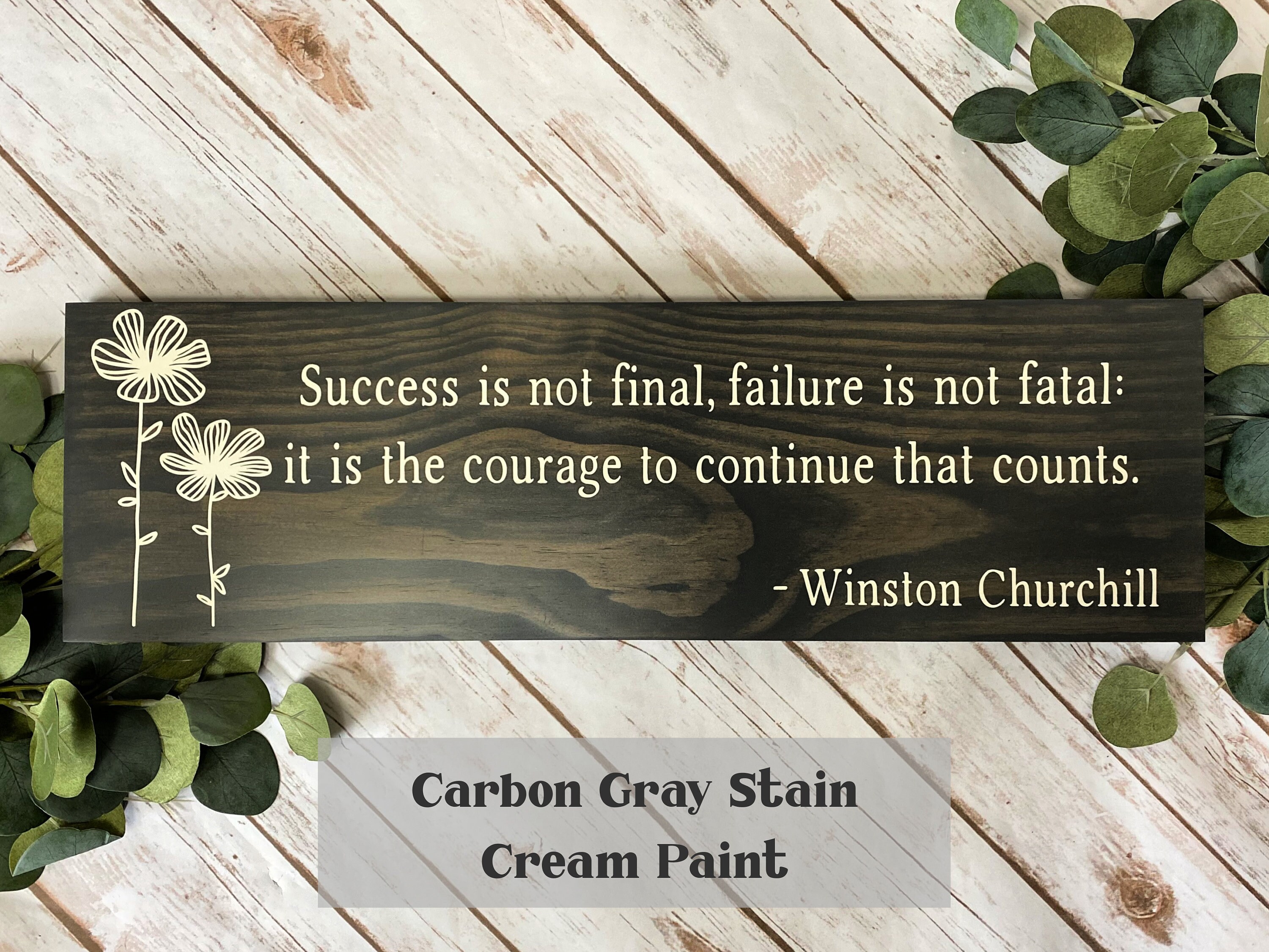 Winston Churchill Quote Success is Not Final Wood Sign, Office Decor ...