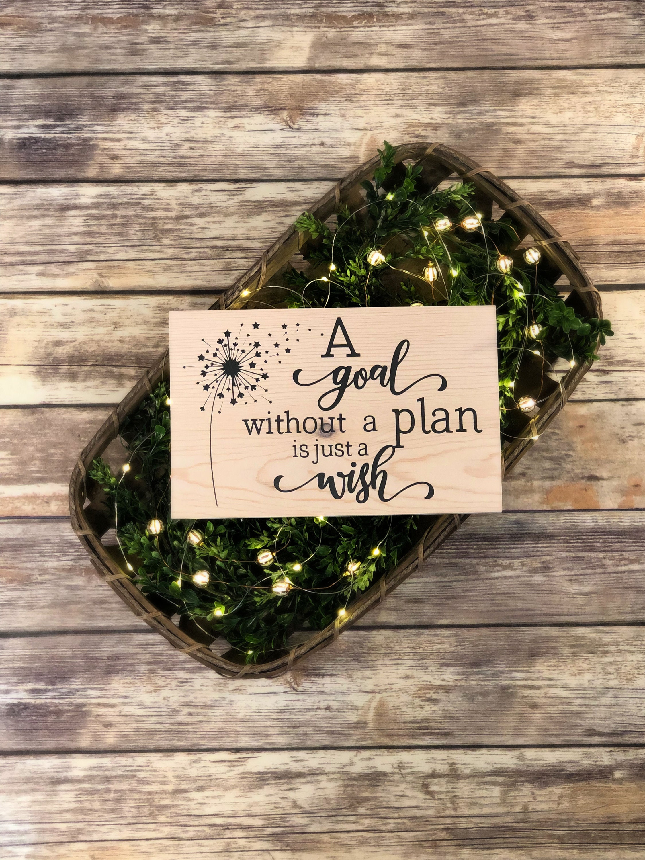 A Goal Without a Plan is Just a Wish Custom Wood Sign - Etsy