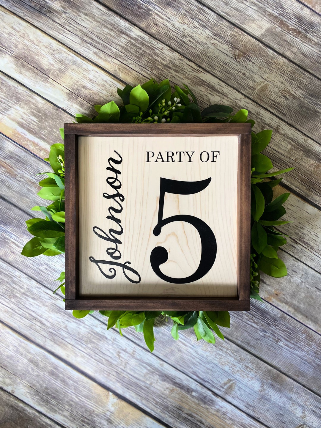 Party of 5 Sign, Family Number Sign, Gallery Wall Decor, Custom Wood ...