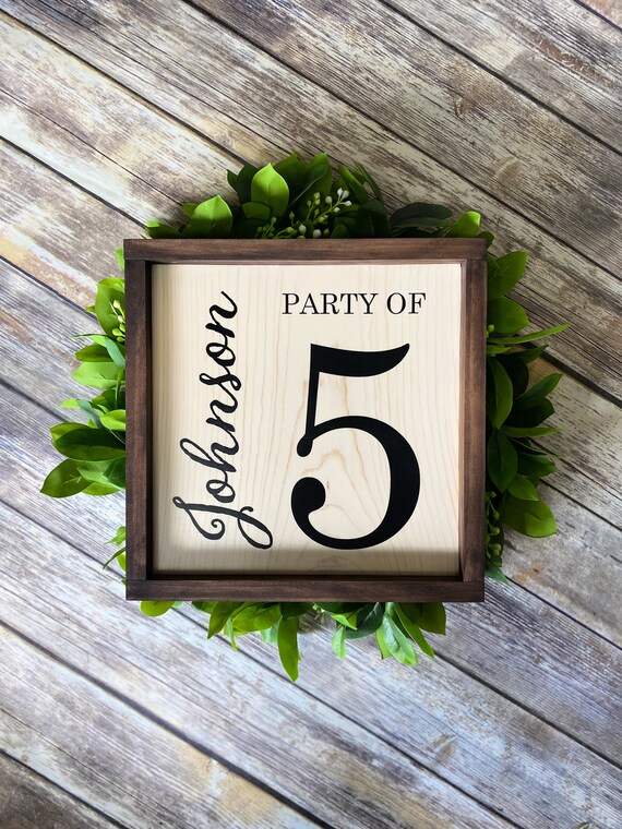Party of 5 Sign Family Number Sign Gallery Wall Decor | Etsy