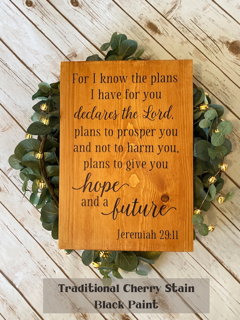 Jeremiah 29:11 For I know the plans I have for you Scripture | Etsy