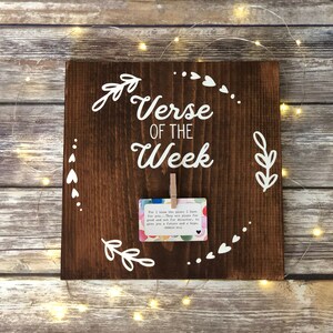 Verse of the Week Custom Wood Sign, Bible Memorization, Spiritual Decor ...