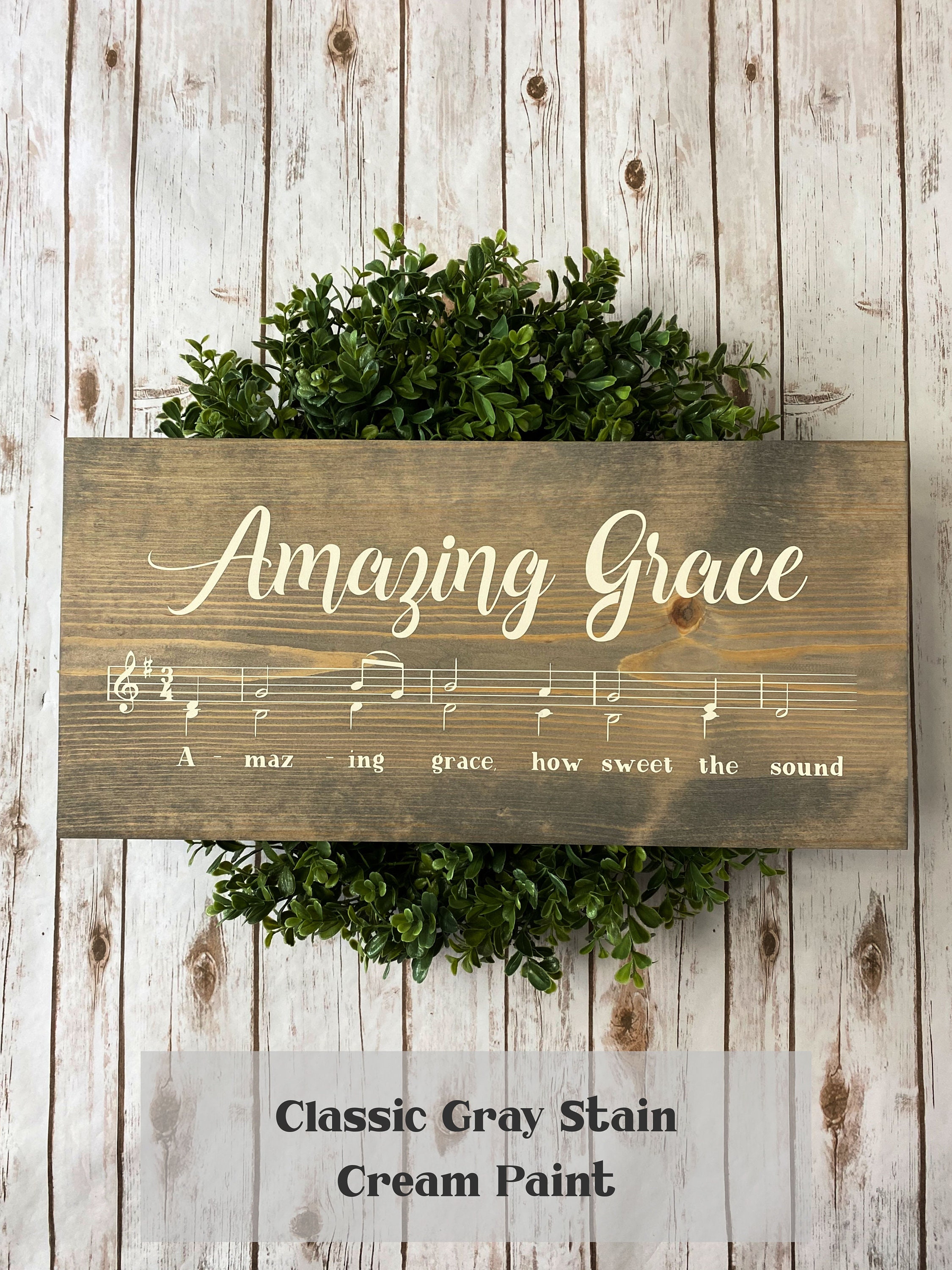 Amazing Grace Sign Custom Wood Sign Sheet Music Wall Art - Etsy