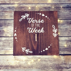 Verse of the Week Custom Wood Sign, Bible Memorization, Spiritual Decor ...