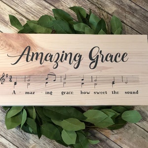 Amazing Grace Sign Custom Wood Sign Sheet Music Wall Art - Etsy