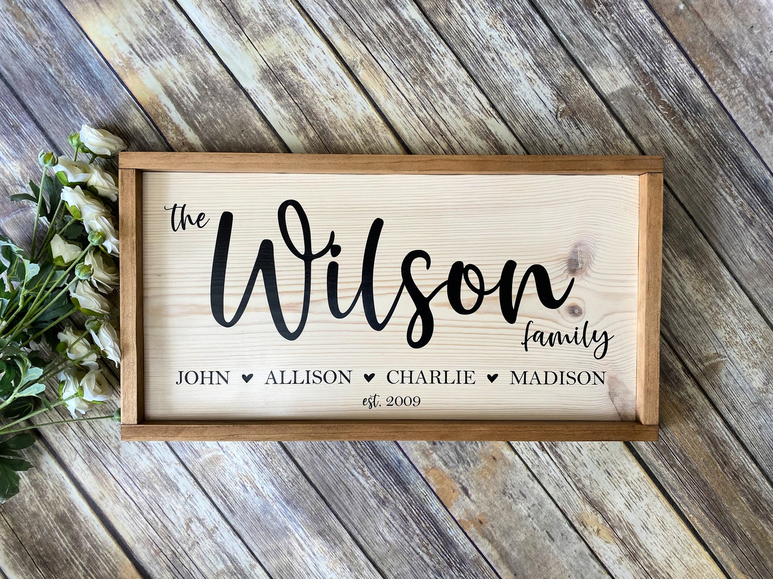 Personalized Last Name Wood Sign Family Established Sign - Etsy