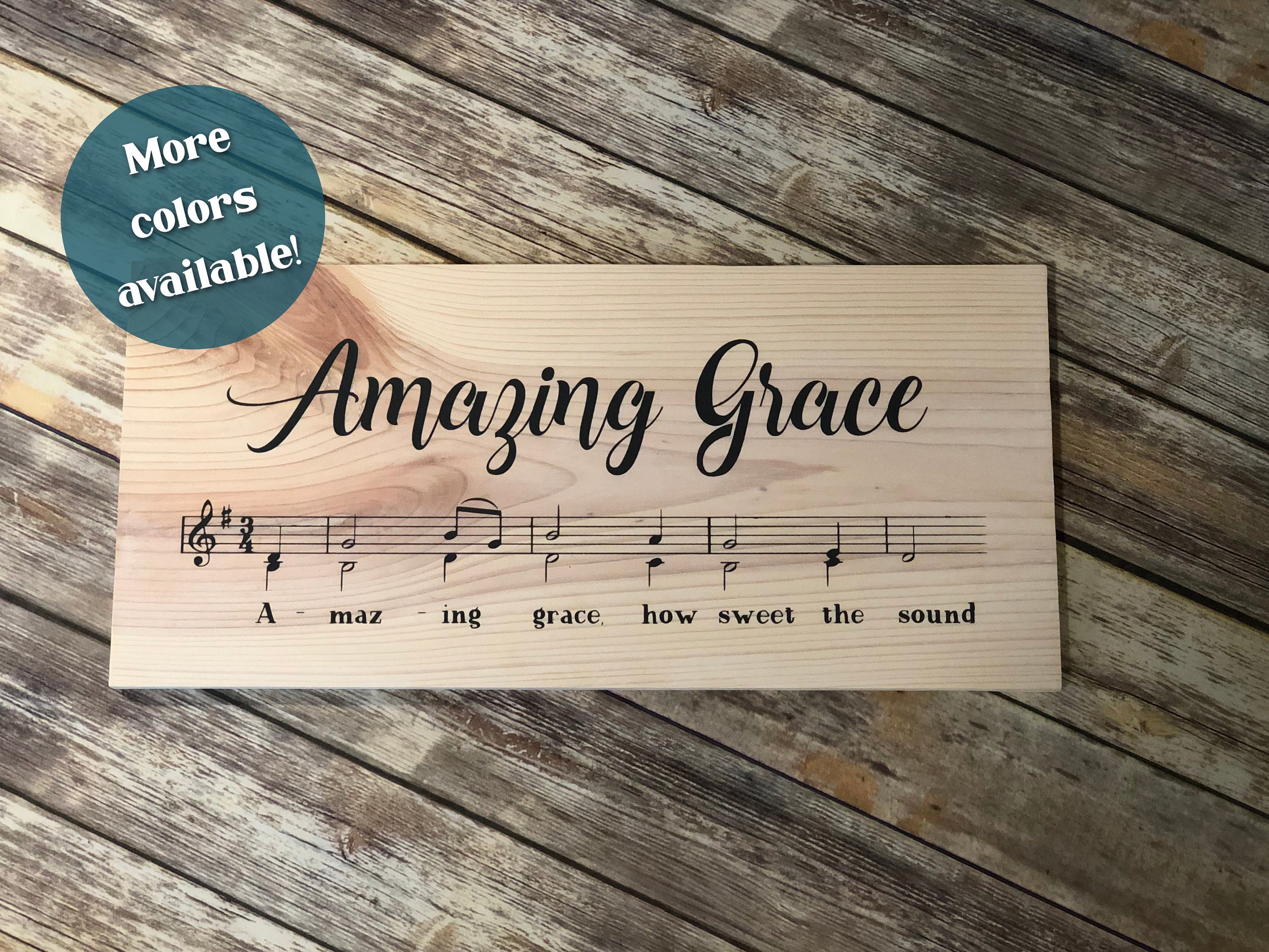Amazing Grace Sign Custom Wood Sign Sheet Music Wall Art - Etsy