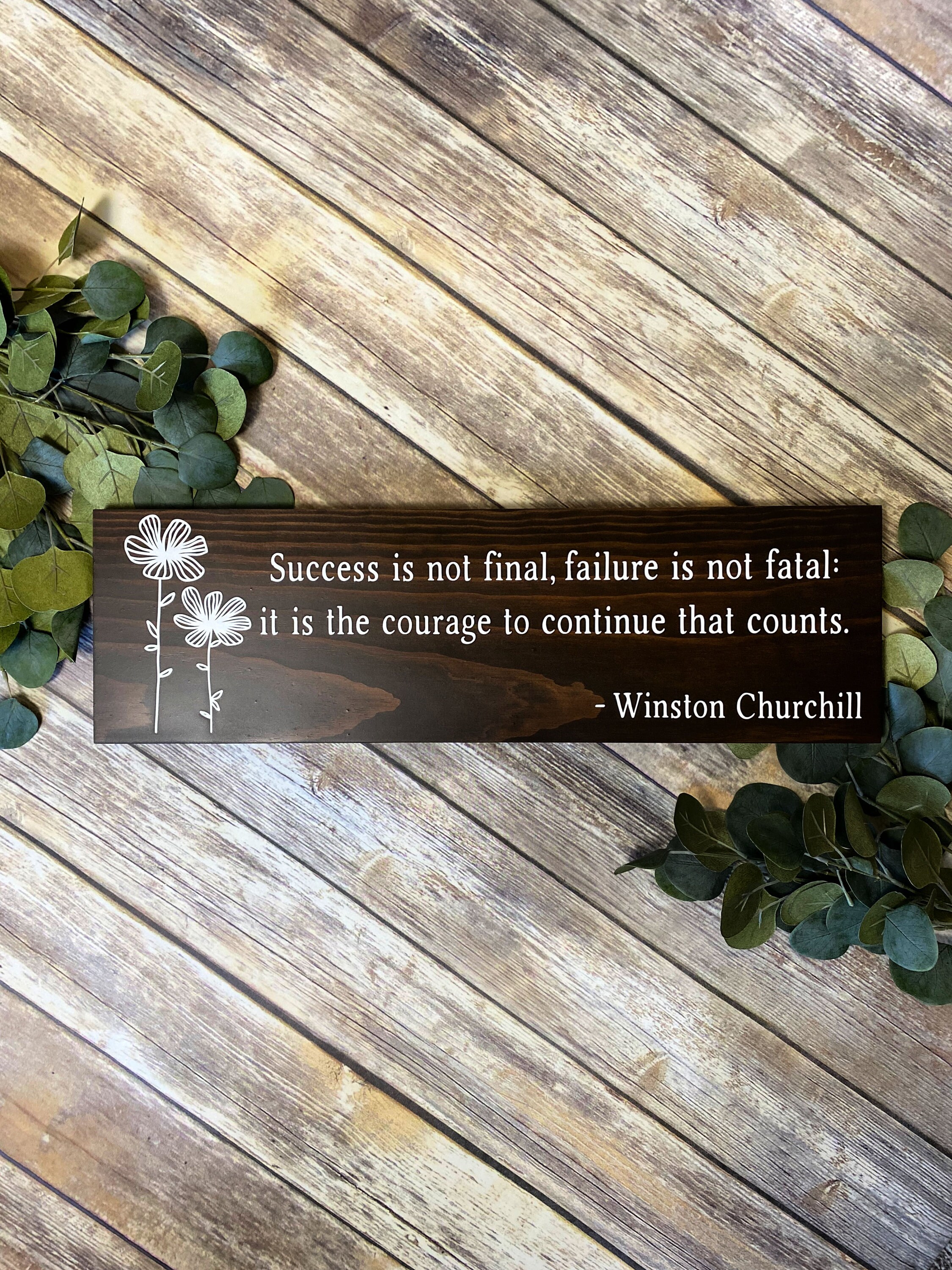 Winston Churchill Quote Success is Not Final Wood Sign, Office Decor ...