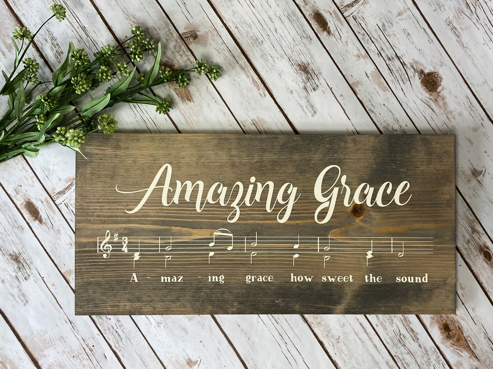 Amazing Grace Sign Custom Wood Sign Sheet Music Wall Art - Etsy