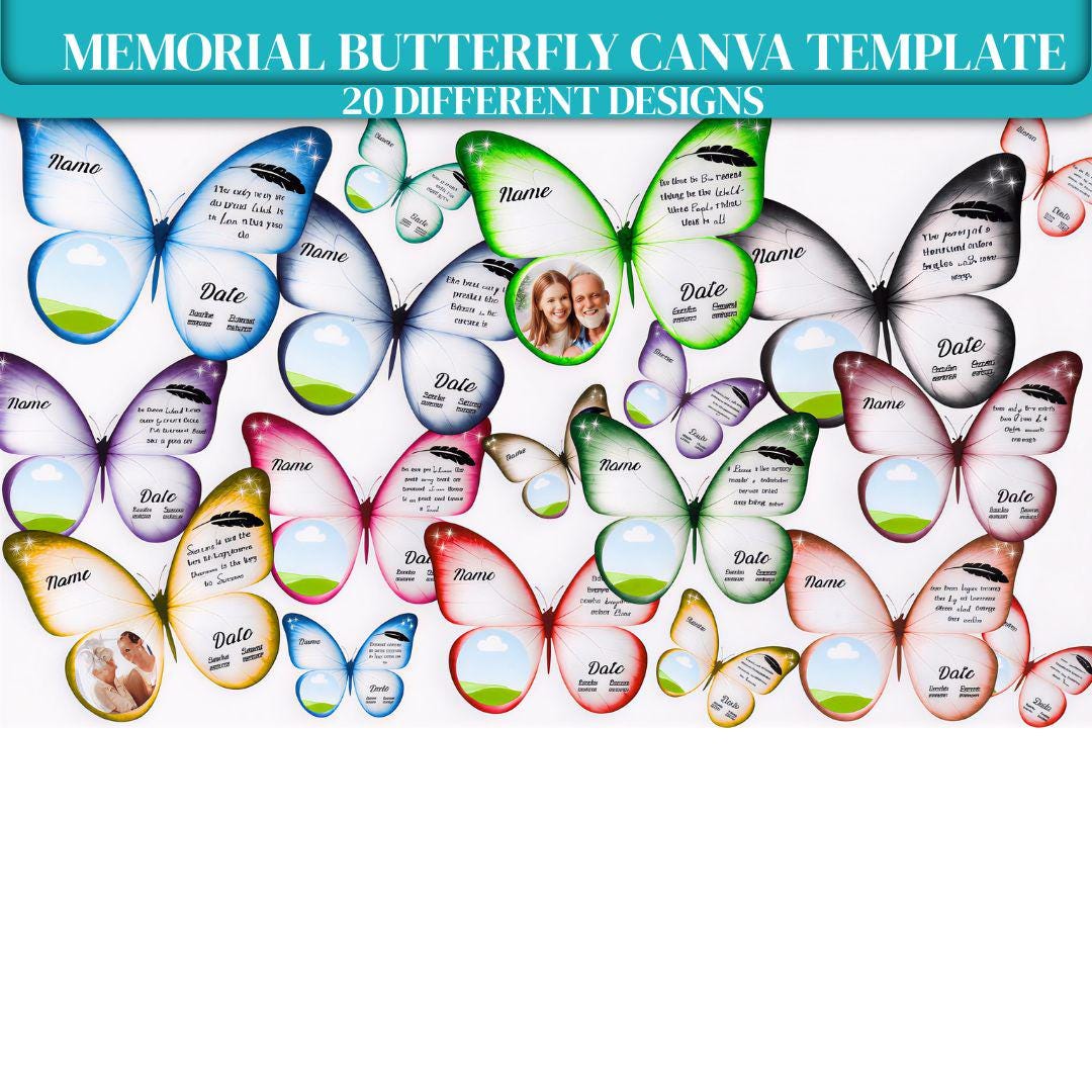 Memorial Butterfly | Memorial Butterfly Template | Memorial Butterfly ...